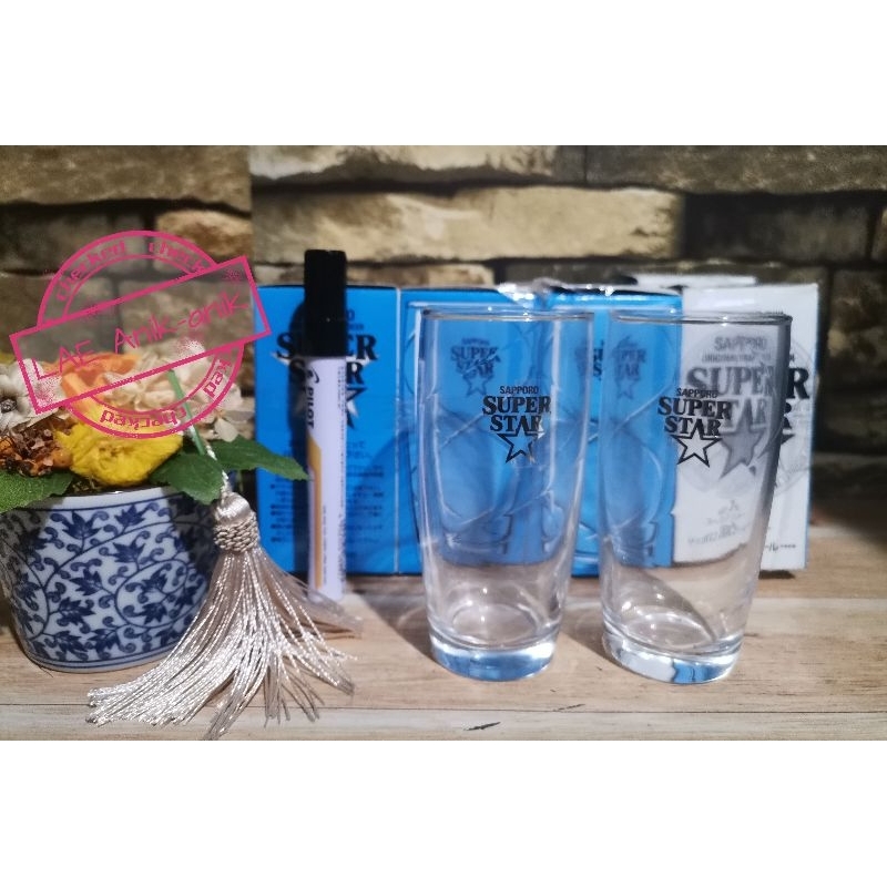 Sapporo Crystal Beer Glass Set (set of 2) | Shopee Philippines