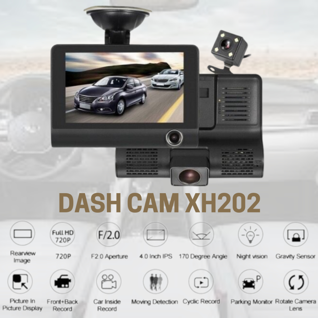 Dash Cam XH202 3 in 1 Car Camera DVR HD 1080P | Shopee Philippines