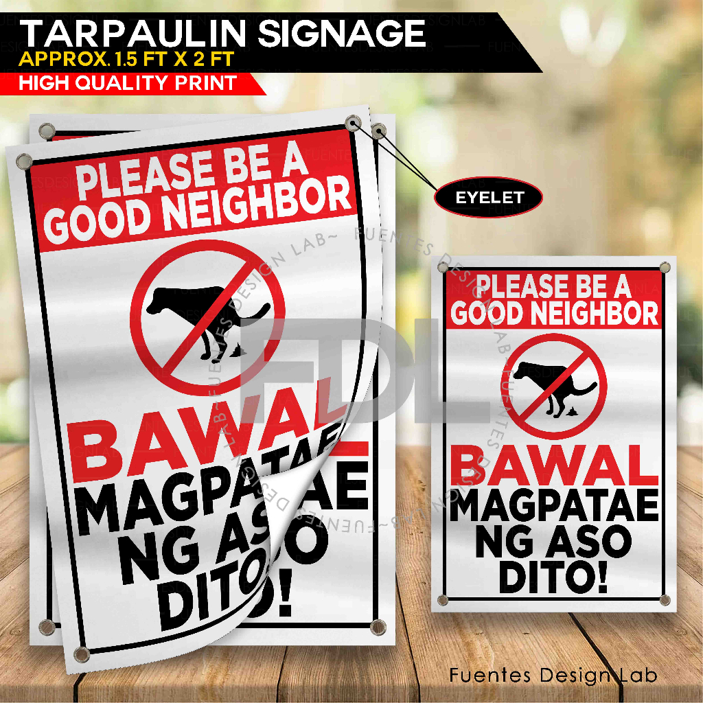 2pcs Bawal Magpatae ng Aso Dito Signage | Bawal Magpatae ng Aso ...