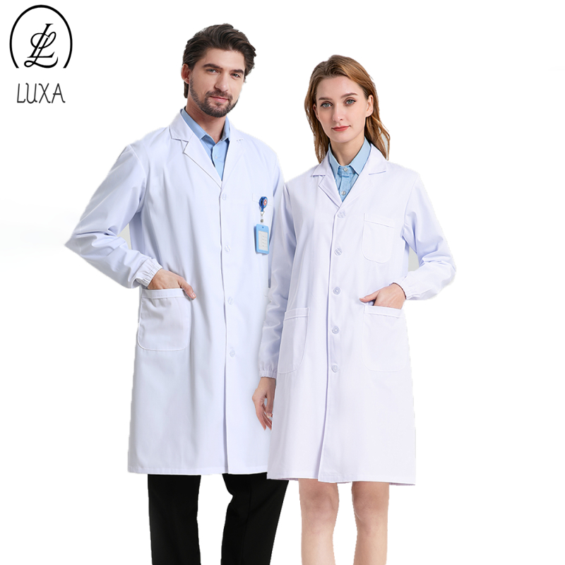 Doctor Coat White Lab Gown White Lab Coat Long Sleeve Laboratory Gown ...