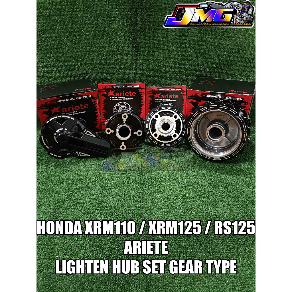 ARIETE HONDA XRM 110 / XRM 125 / RS125 LIGHTEN HUB SET BLACK GEAR TYPE ...