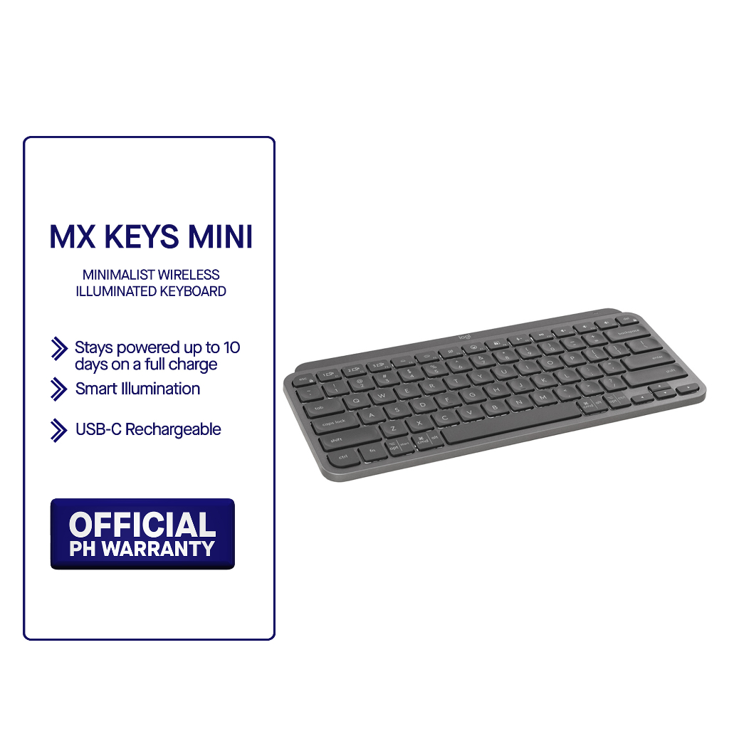 Logitech MX Keys Mini Wireless Illuminated Keyboard | Shopee Philippines
