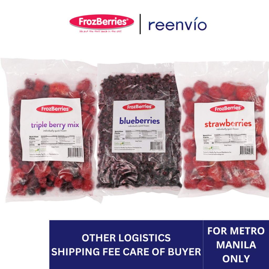 Frozberries Fresh Frozen Fruit Berries 500g (Strawberry, Blueberry ...