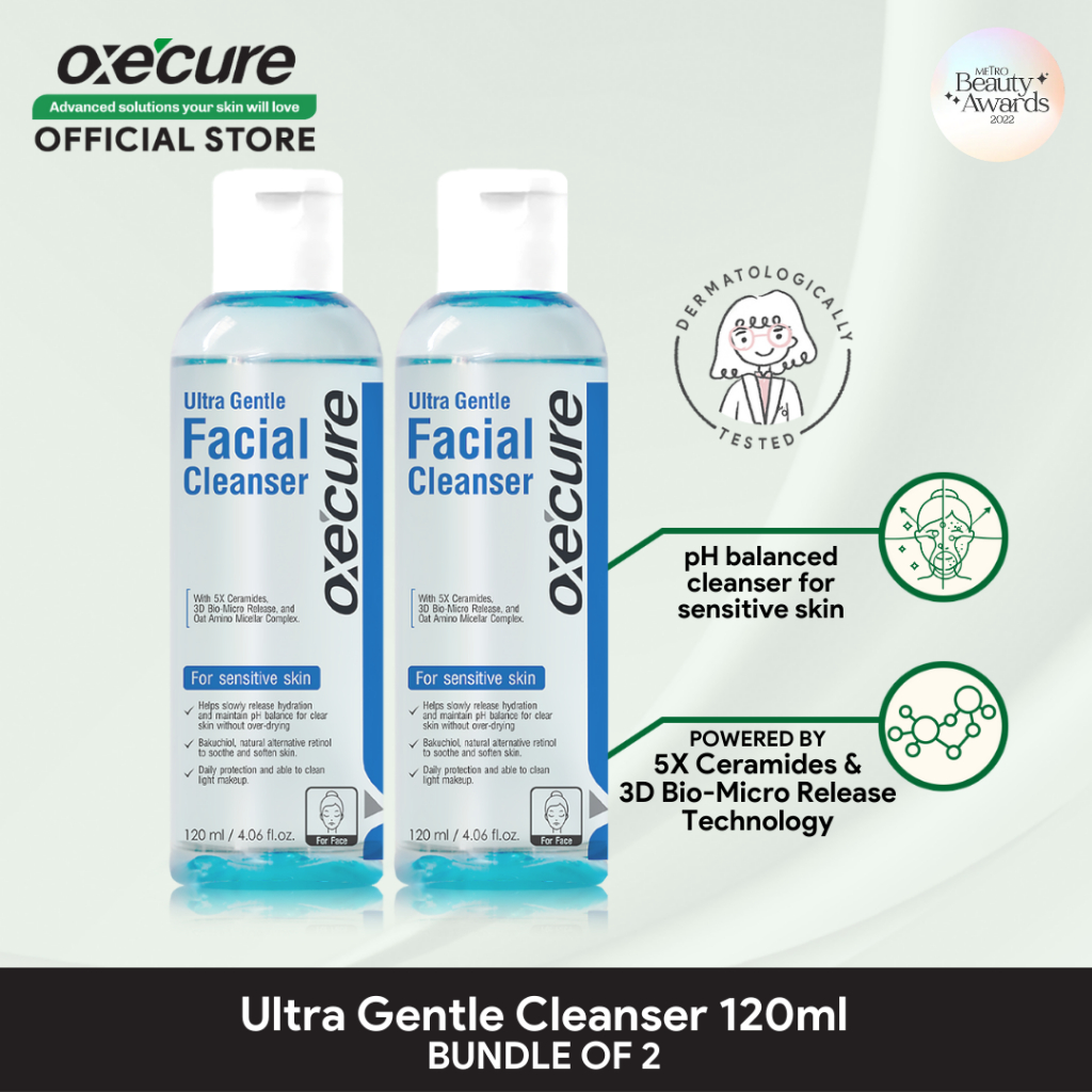 OXECURE Ultra Gentle Facial Cleanser 120ml Bundle of 2 | Shopee Philippines