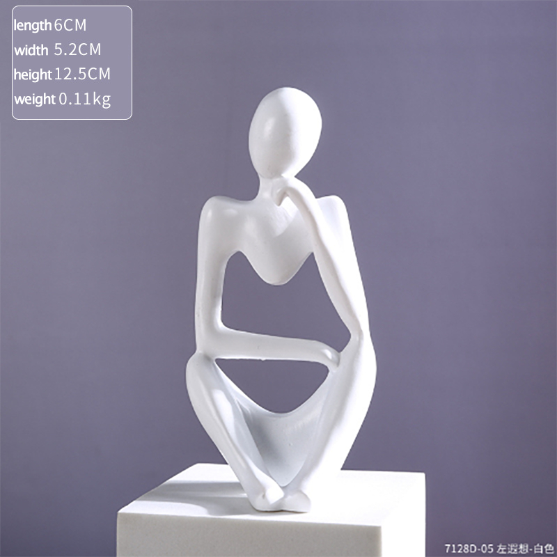 Mini Abstract Figurine Resin Home Decor Sculpture Modern Bookcase Decor ...