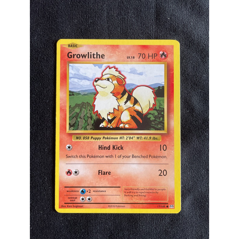 Growlithe pokemon card 17/108 common | Shopee Philippines