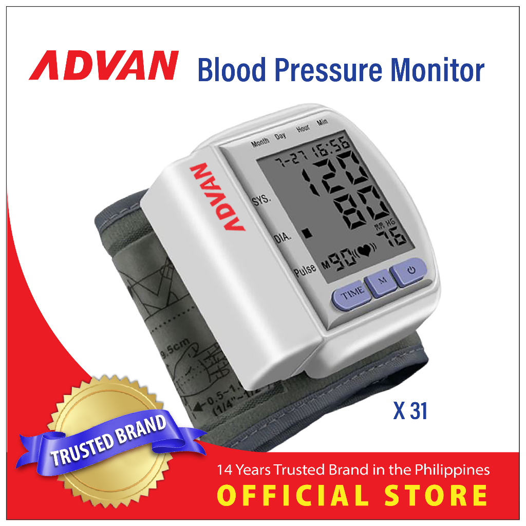 ADVAN Wrist Type Blood Pressure Monitor with Case X31 M107 | Shopee ...