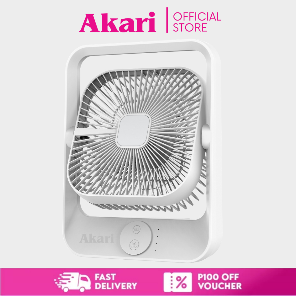 Akari 8" Rechargeable Box Fan w/ LED (ARF-8058) | Shopee Philippines