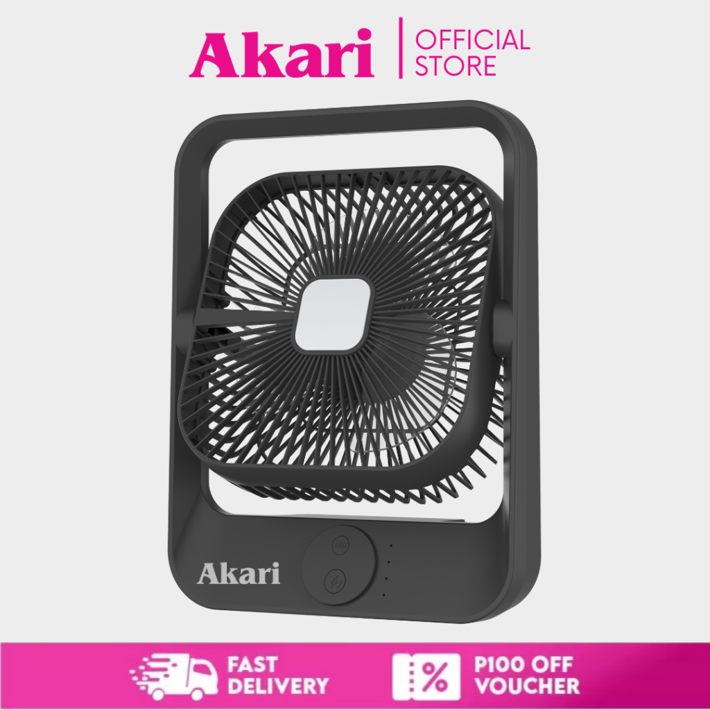 Akari 8" Rechargeable Box Fan w/ LED (ARF-8058) | Shopee Philippines