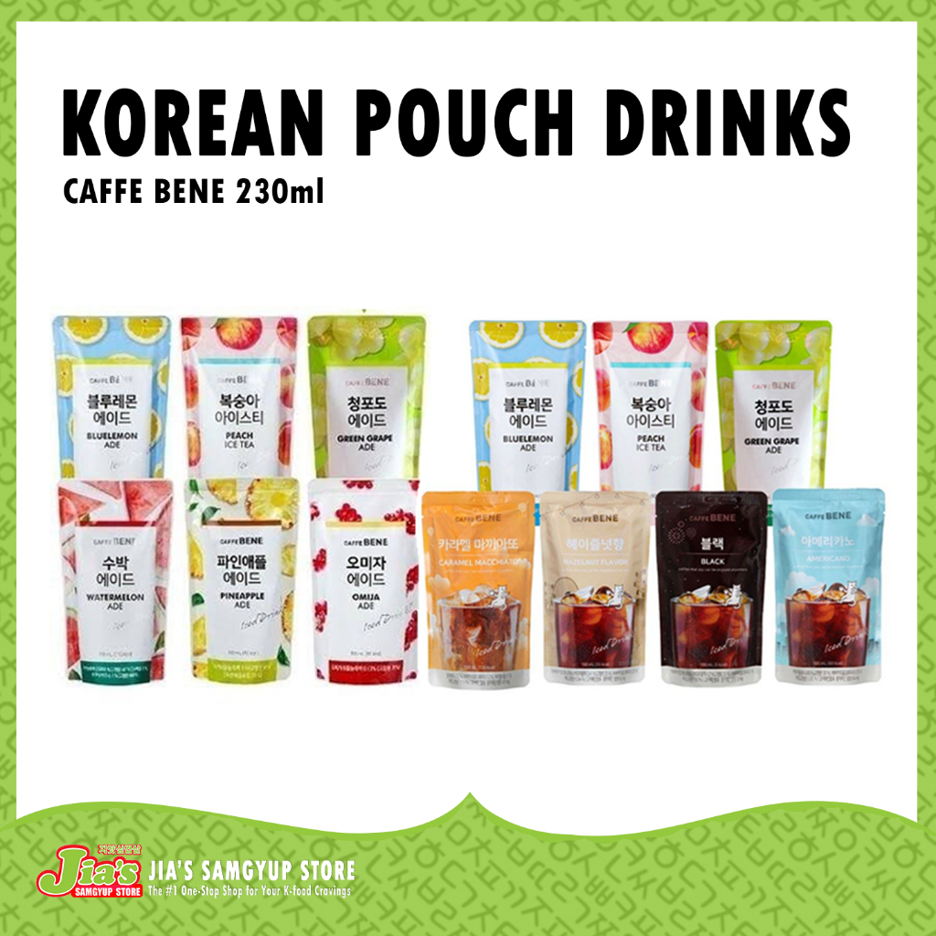 CAFFE BENE - Korean Pouch Drinks (Coffee and Juice Ade) 190ml | Shopee ...