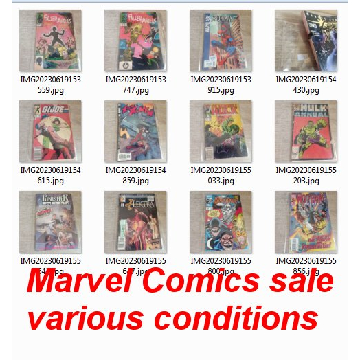 Marvel comics sale - price per piece - various grades condition ...