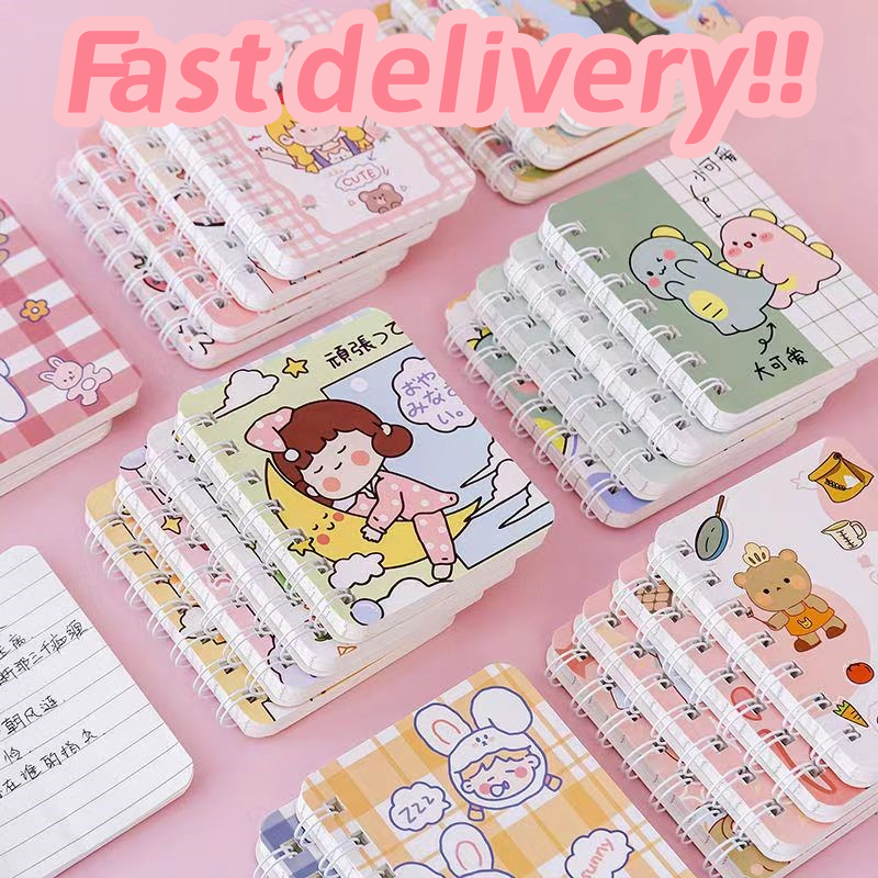 mini diary book diary A7 Cute Mini Spiral Notebook Cartoon Diary ...