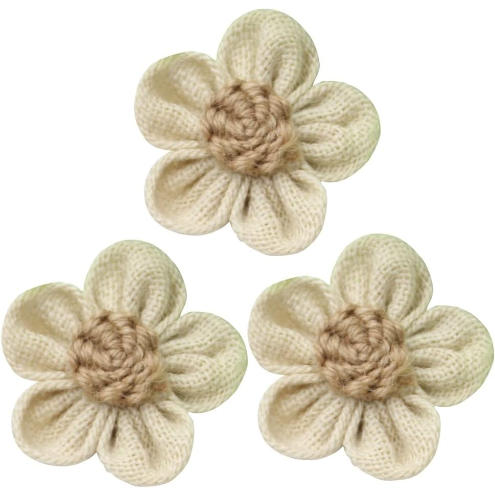 Handmade (Flower 15) Natural Burlap Flowers, Bow Knots for Party ...