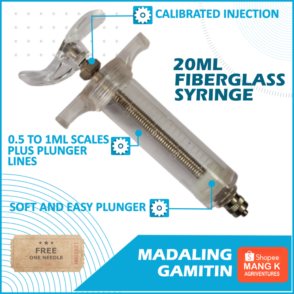 20mL Fiberglass Syringe| Adjustable with Scaling | Shopee Philippines