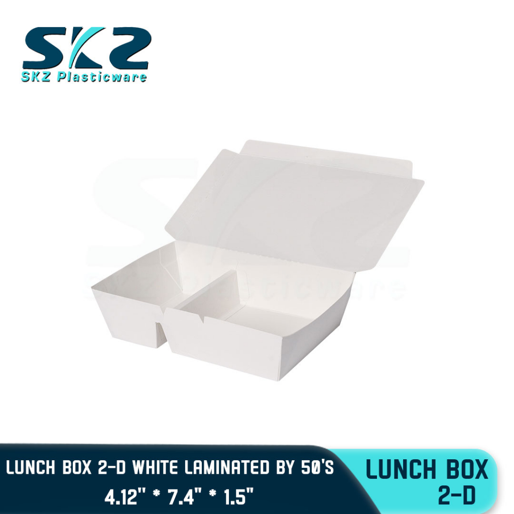 SKZ LUNCH BOX 2 and 3 DIVISION WHITE & BROWN-SILVER LAMINATED | Shopee ...