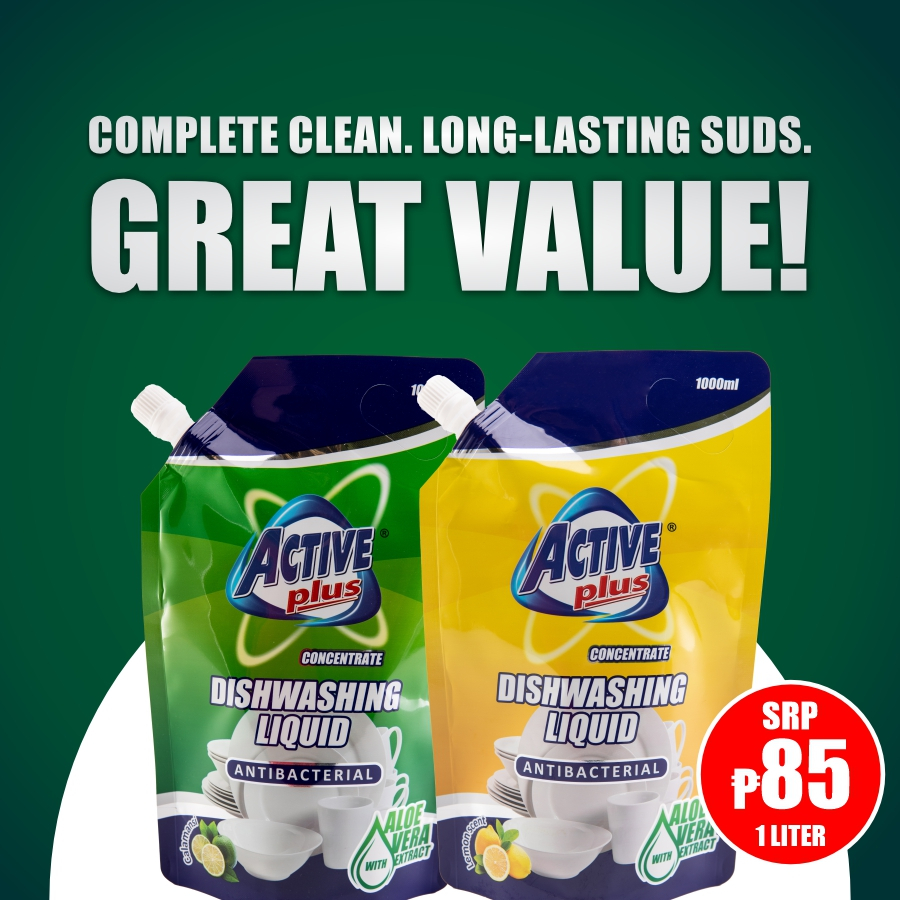 Active Plus Dishwashing Liquid Concentrate Antibacterial 1000ml ...