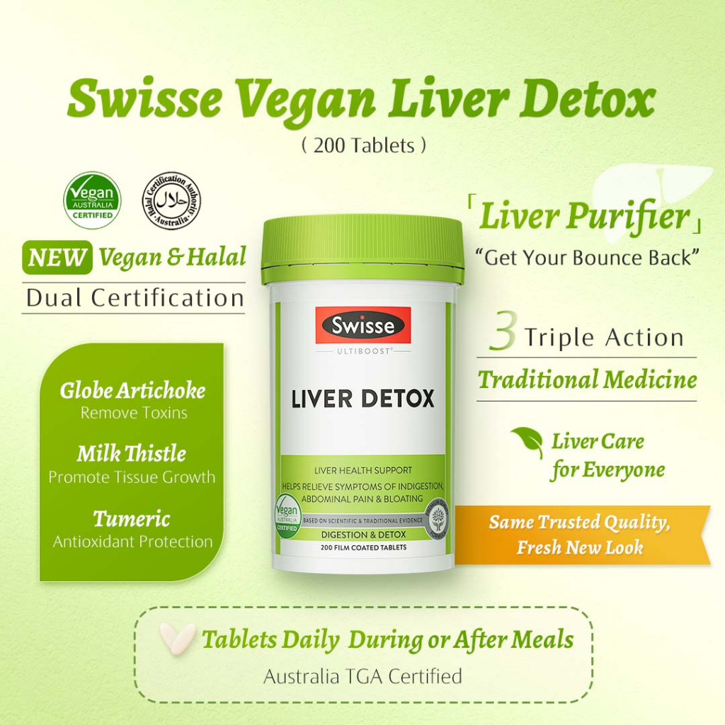 Swisse Ultiboost Healthy Liver Function (High Strength Milk Thistle 60 Tablets/Liver Detox 120 ...