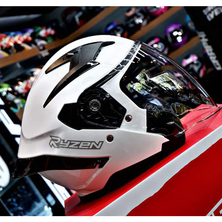 RYZEN HELMET ZX-700R MONO (HALF FACE DUAL VISOR) | Shopee Philippines