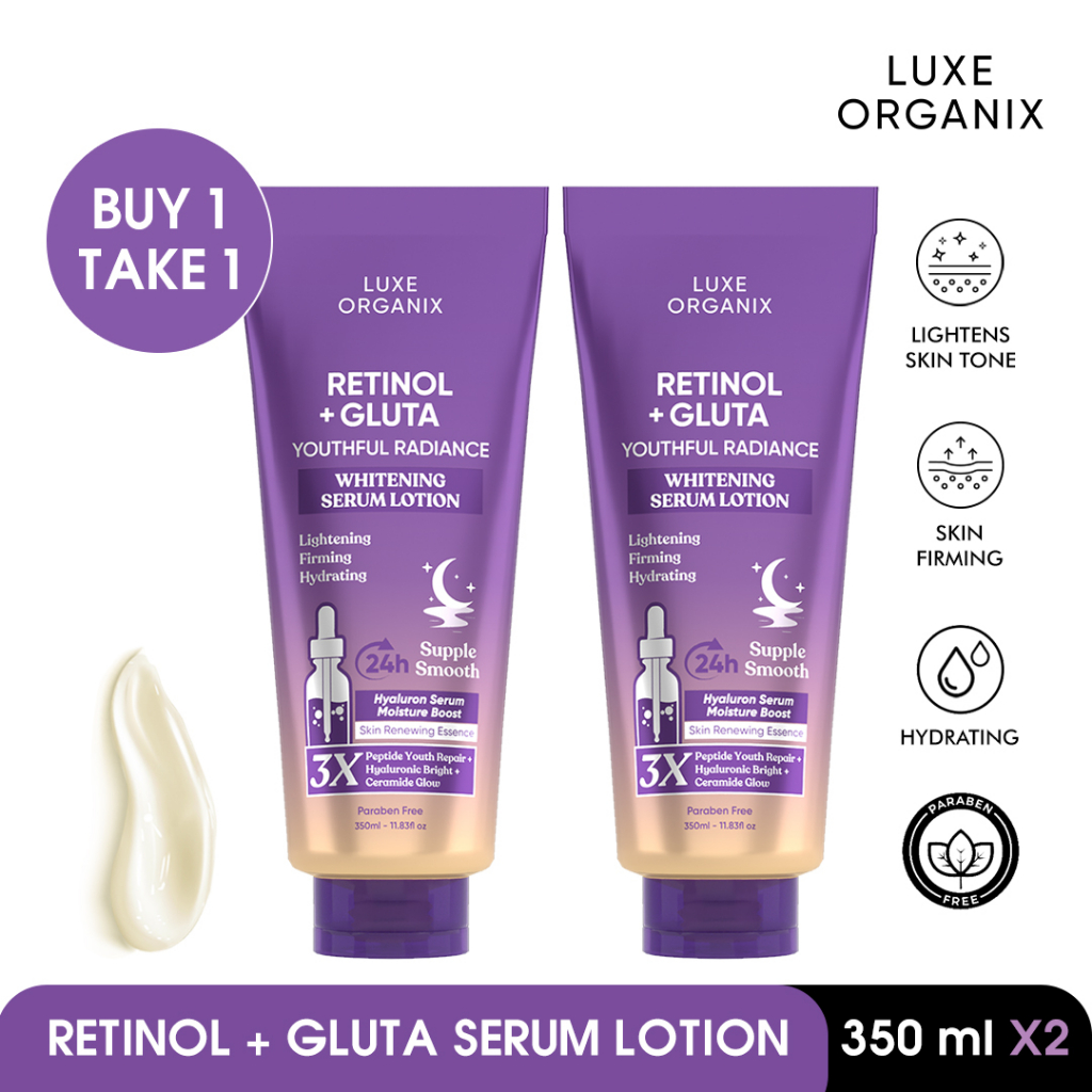 Luxe Organix Retinol Gluta Youthful Radiance Whitening Serum Lotion