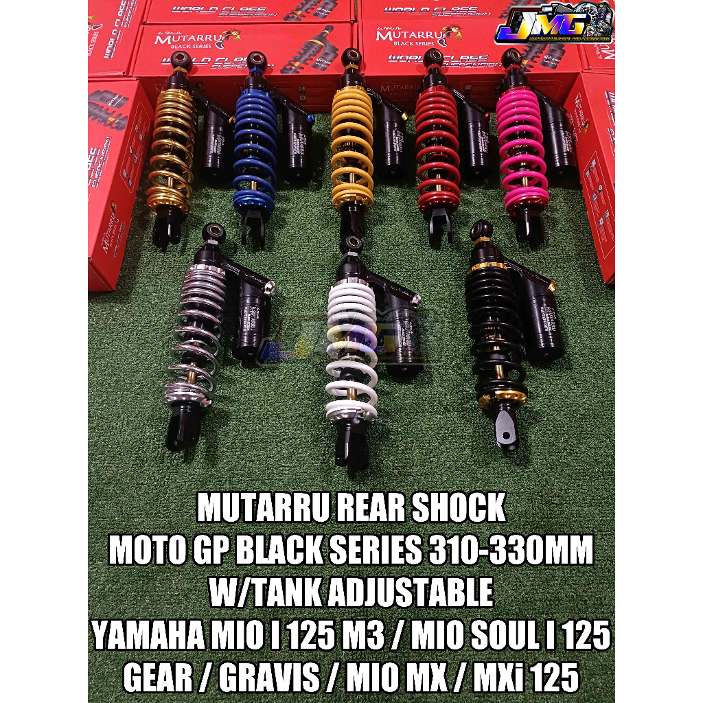 MUTARRU REAR SHOCK MOTO GP BLACK SERIES 310-330MM W/TANK ADJUSTABLE ...