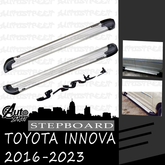 Toyota Innova 2016-2023 Aluminum Shark Stepboard (Silver) with INNOVA ...