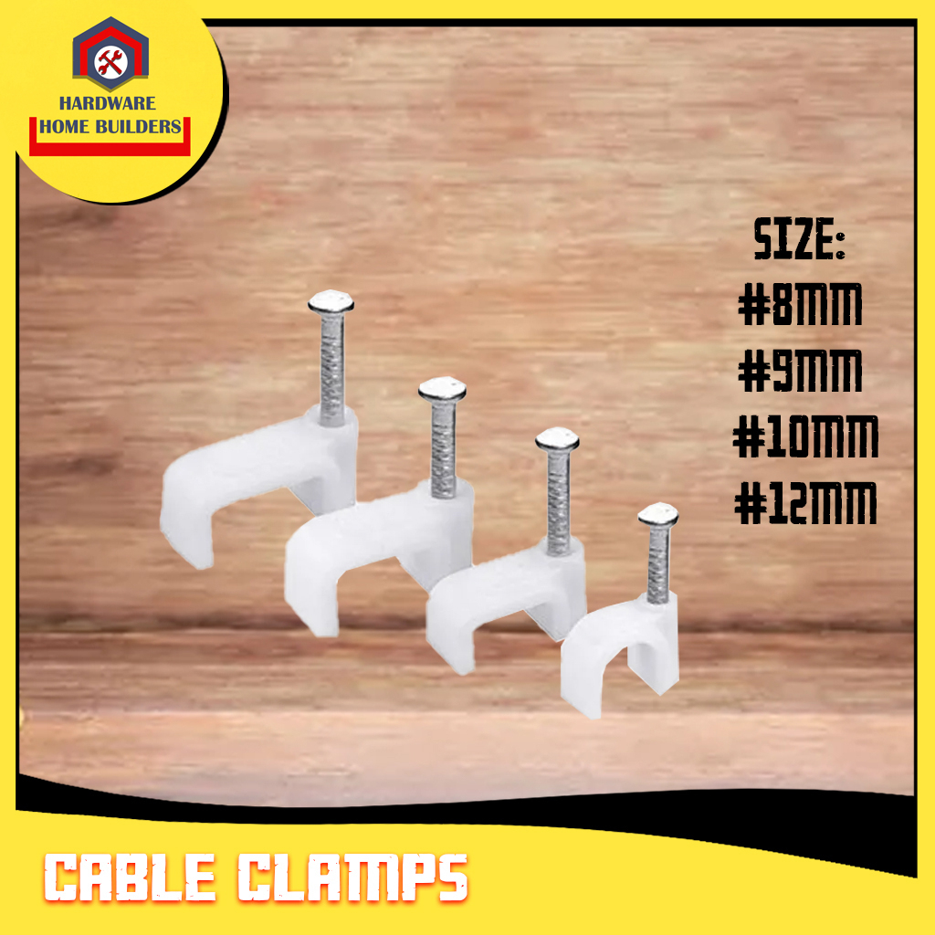 RDR(100PCS PER PACK)PVC Cable Clips FLAT Nail Type Cable Clamps Heavy ...