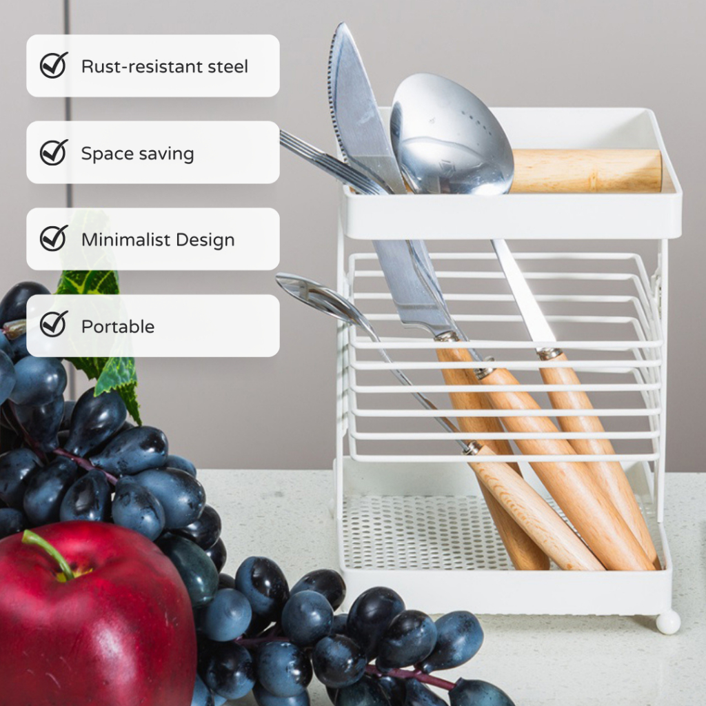 CASSIE Steel Holder Cutlery Organizer Utensil Rack Steel Storage for ...
