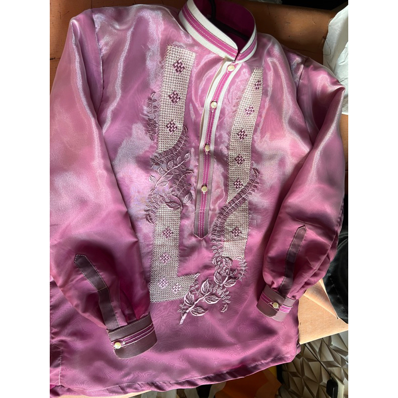 Barong Tagalog stitches oldrose (oldrose,royal blue,yellow gold ...