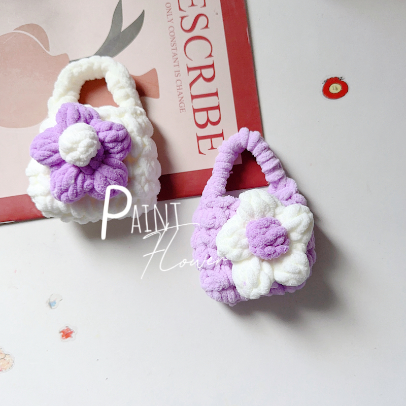 crochet flower bag keychain bag accessories for birthday gift for ...