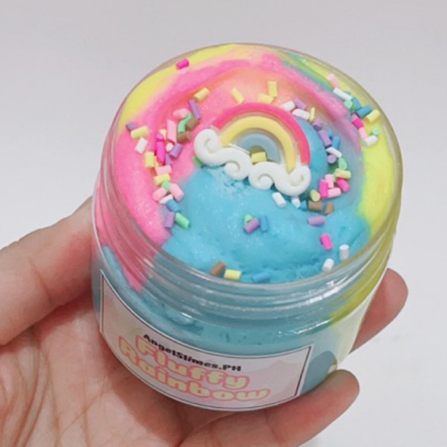 Rainbow Fluff Cute Kawaii Scented Cloud Slime Toy for kids and Adults ...