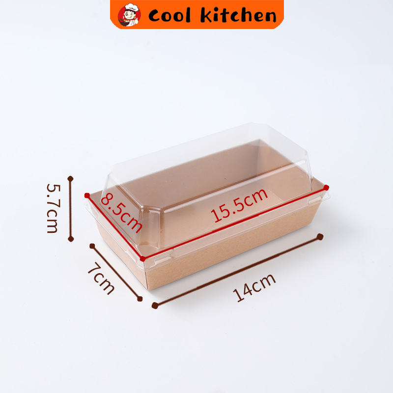 Square Cake Sandwich Box Square Kraft Box Transparent Pastry Box ...