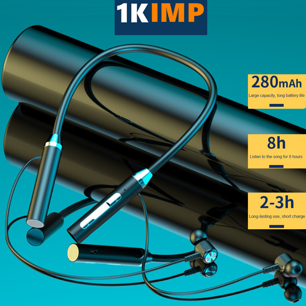 Earphones Hanging Neck In-ear Bluetooth Headset 5.0 Wireless HiFi ...