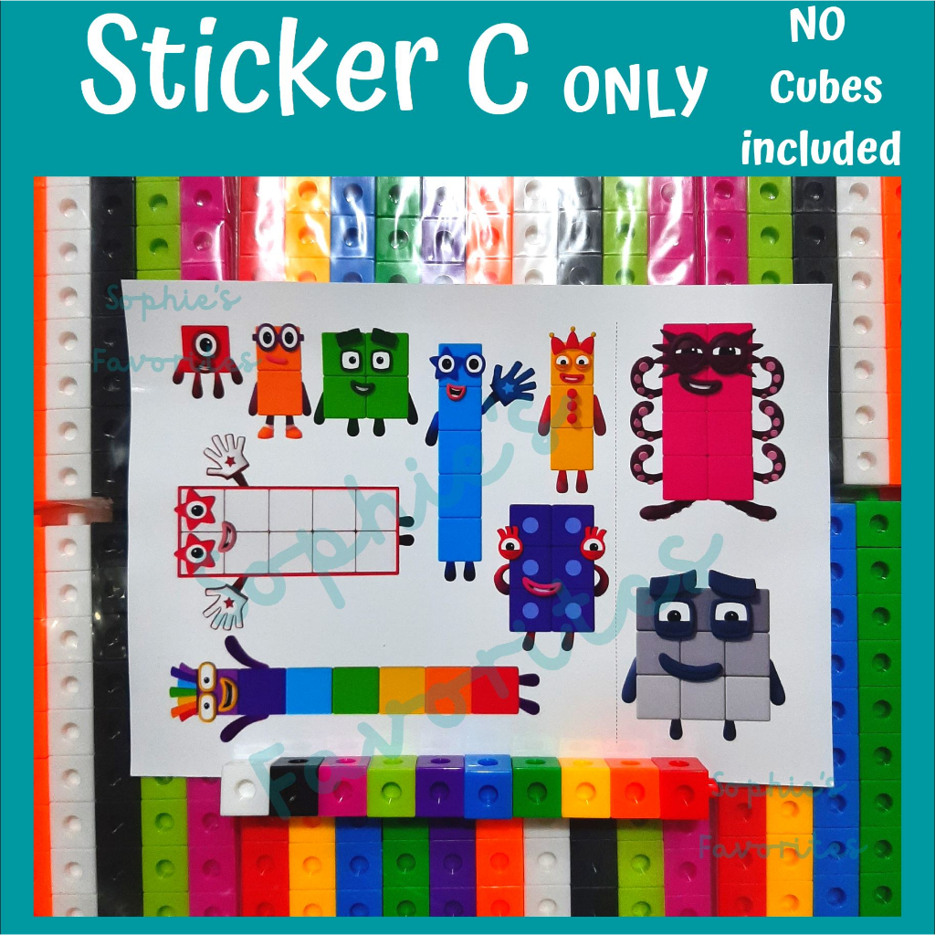Numberblocks Stickers 11-20 - Glossy Sticker perfect for Linking Cubes ...