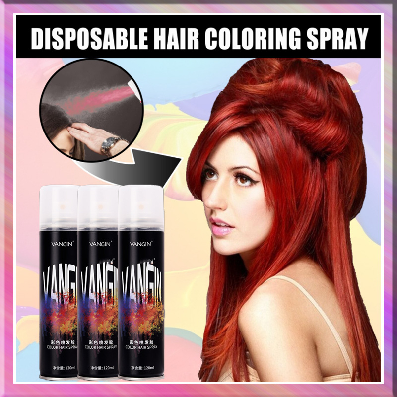 Washable Hair color Spray hair dye spray 120ML temporary hair colors Hairdye Spray | Shopee ...