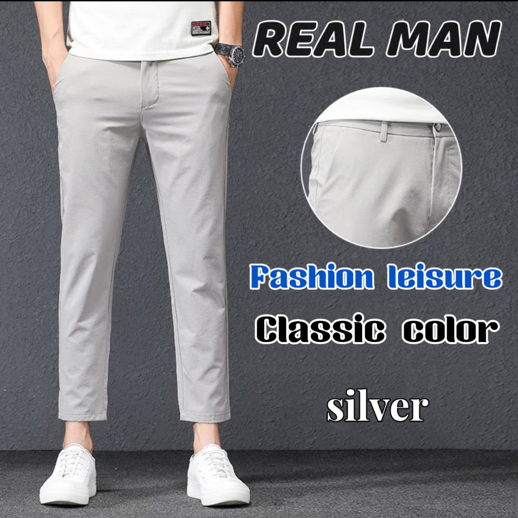 5 Colors Size 28 to 36 Trouser Pants for Men Above Ankle Korean Fashion ...
