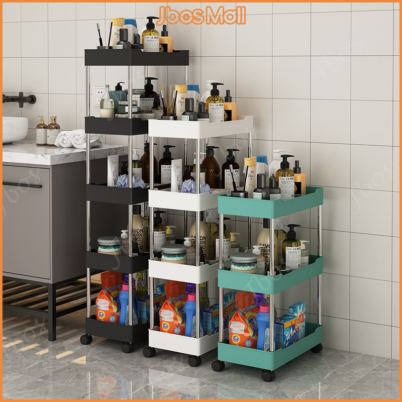 3/4/5 Layer Moving Rack Bathroom Storage Shelf Gap shelf shampoo ...