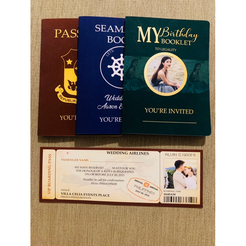 10-19 SETS ONLY for below minimum order (PASSPORT & BOARDING PASS ...