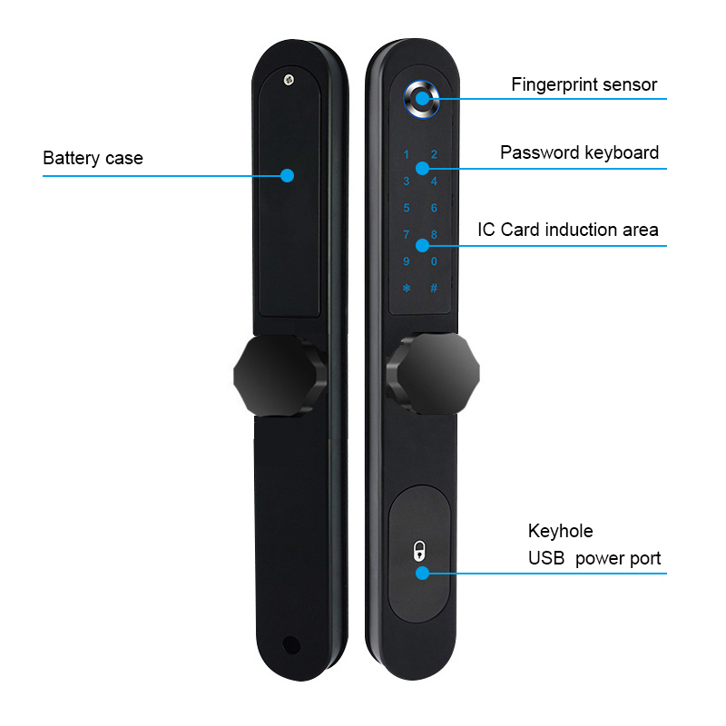 Waterproof Smart Sliding Door Lock for Glass Sliding or Wooden Tuya BLE ...