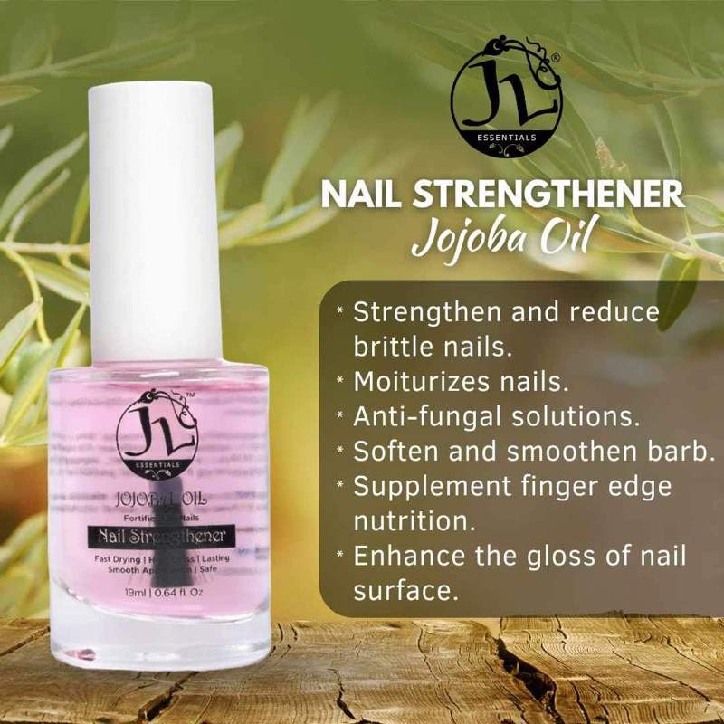 JL Essentials’ Nail Strengthener Jojoba Oil Nail Fortifier for Brittle ...
