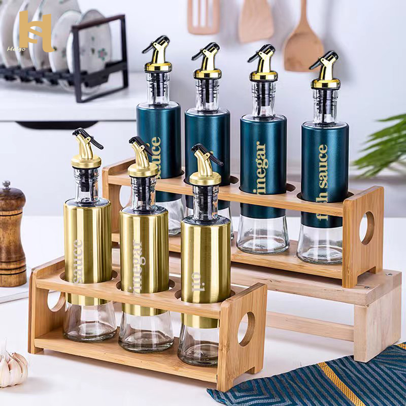 Helgo1Set【Free Funnel】Kitchen Stainless Steel Leak-proof Glass Oil ...