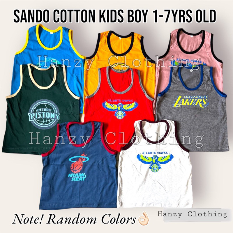 (3pcs) Sando for kids Boy | 1-7 years old | cotton | assorted color and ...