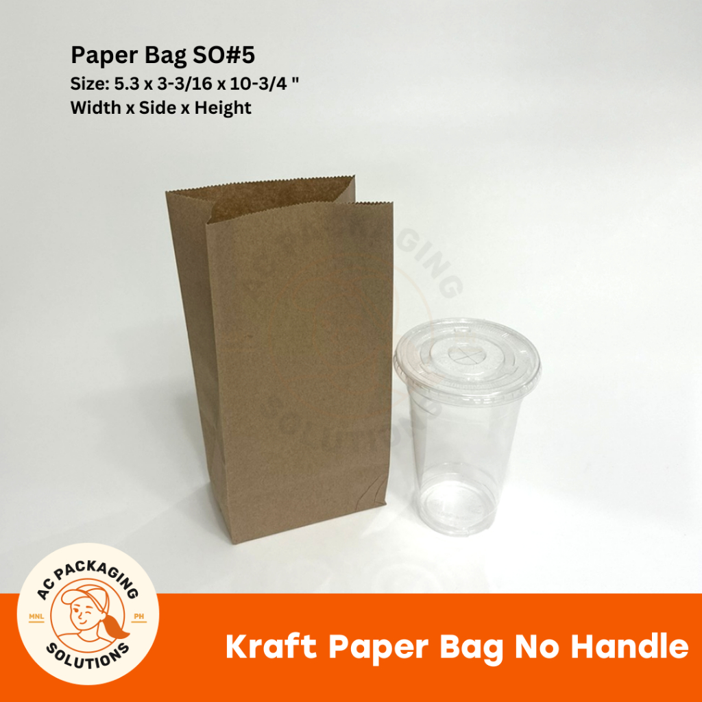 (50 pcs) Kraft Paper Bag No Handle 80 gsm | Shopee Philippines