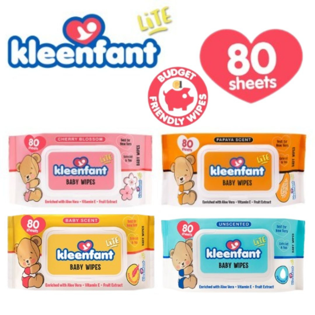 TFL Kleenfant Lite Baby Wipes 80 Tender Sheets Pack of 1 Newborn Wet ...