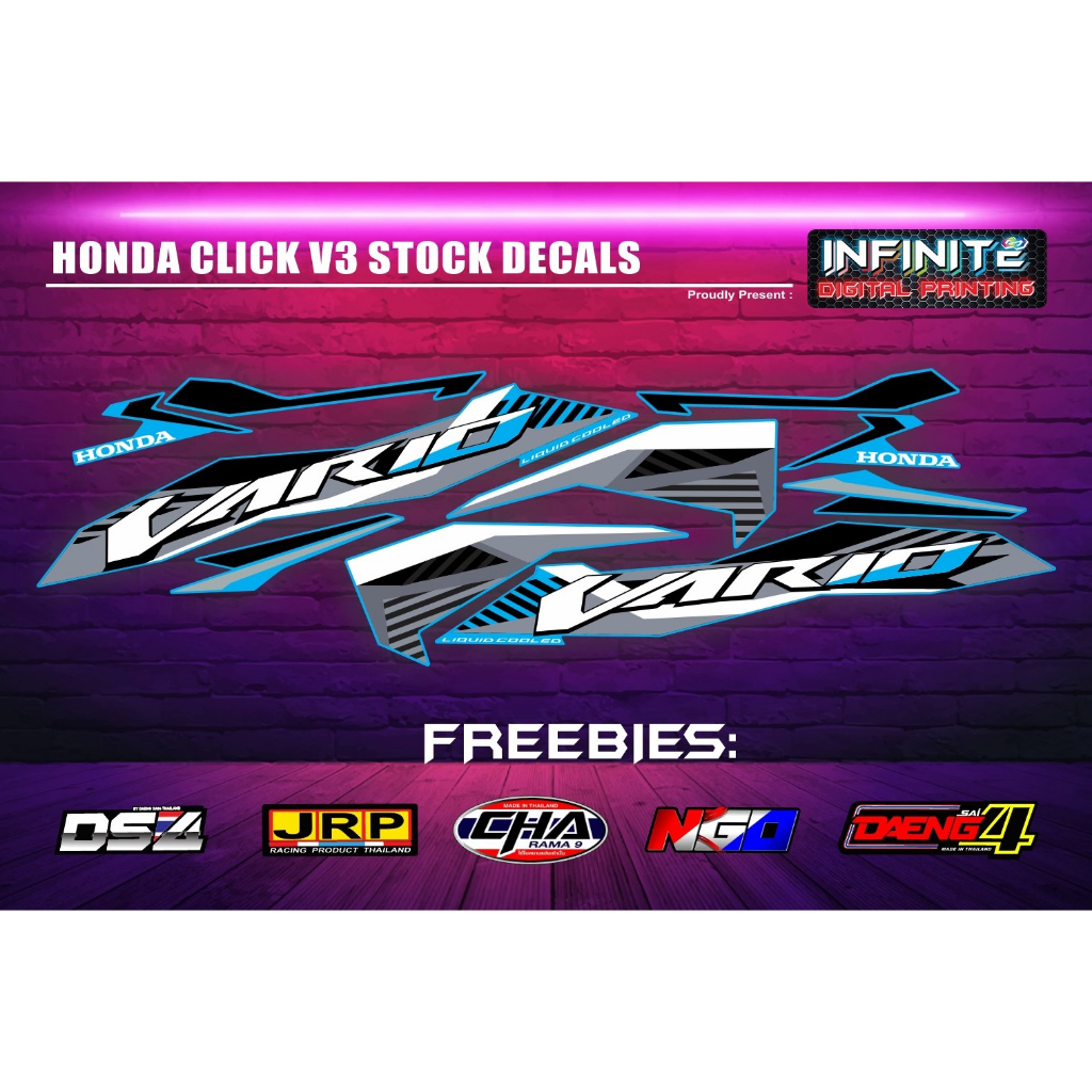 Honda Click 125i v3 stock decals sticker 2023 model (custom) | Shopee ...
