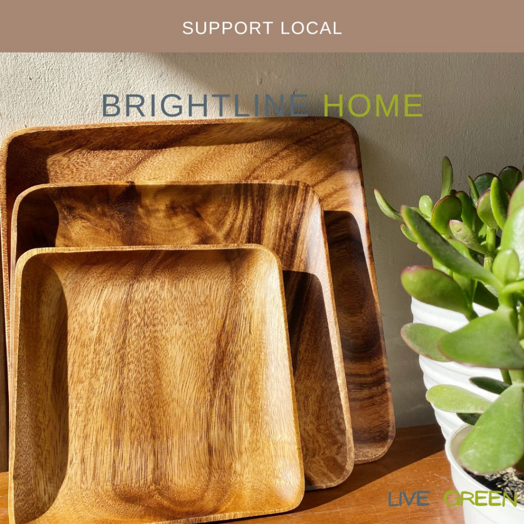 Wooden Square Plates || Made of Acacia Wood | Shopee Philippines