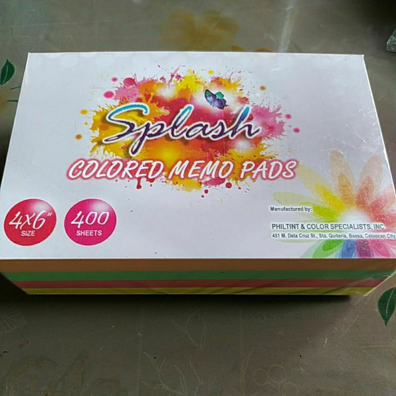 MEMO PAD 400 SHEETS/ SPLASH COLORED MEMO PADS 3X3/3X5/4X4 | Shopee ...