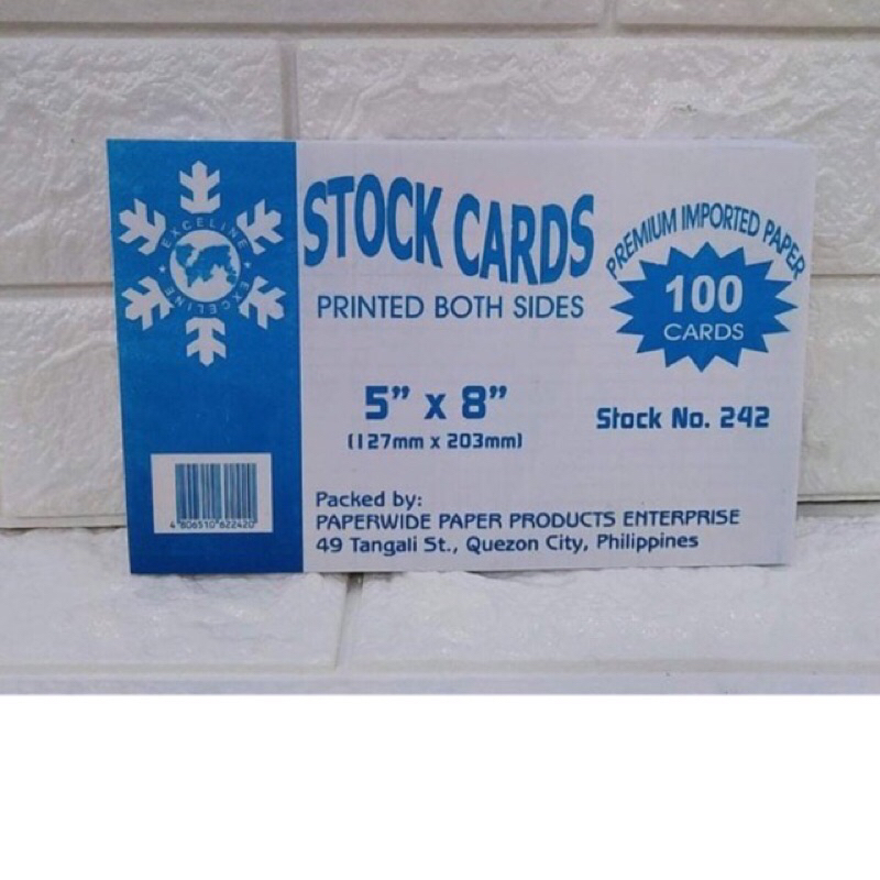 STOCK CARDS 5x8 100 PCS/ PACK | Shopee Philippines
