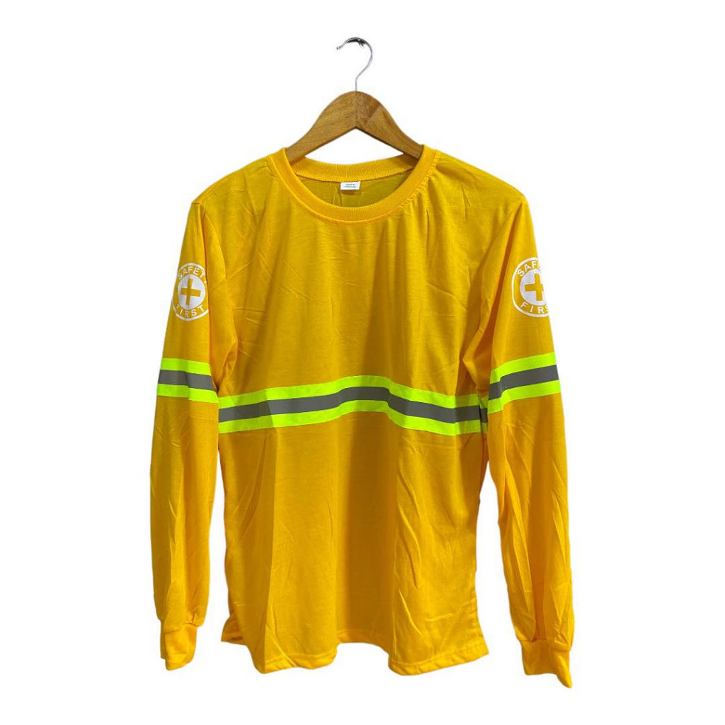 Long sleeve reflector construction with two side print safety first ...