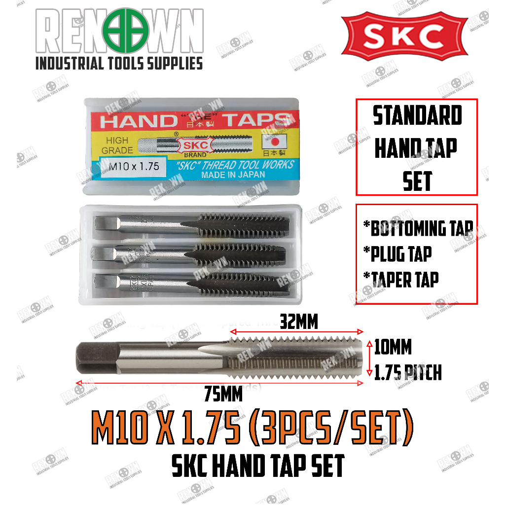 SKC Hand Taps 3pcs/Set Japan High Grade Assorted Metric and English ...