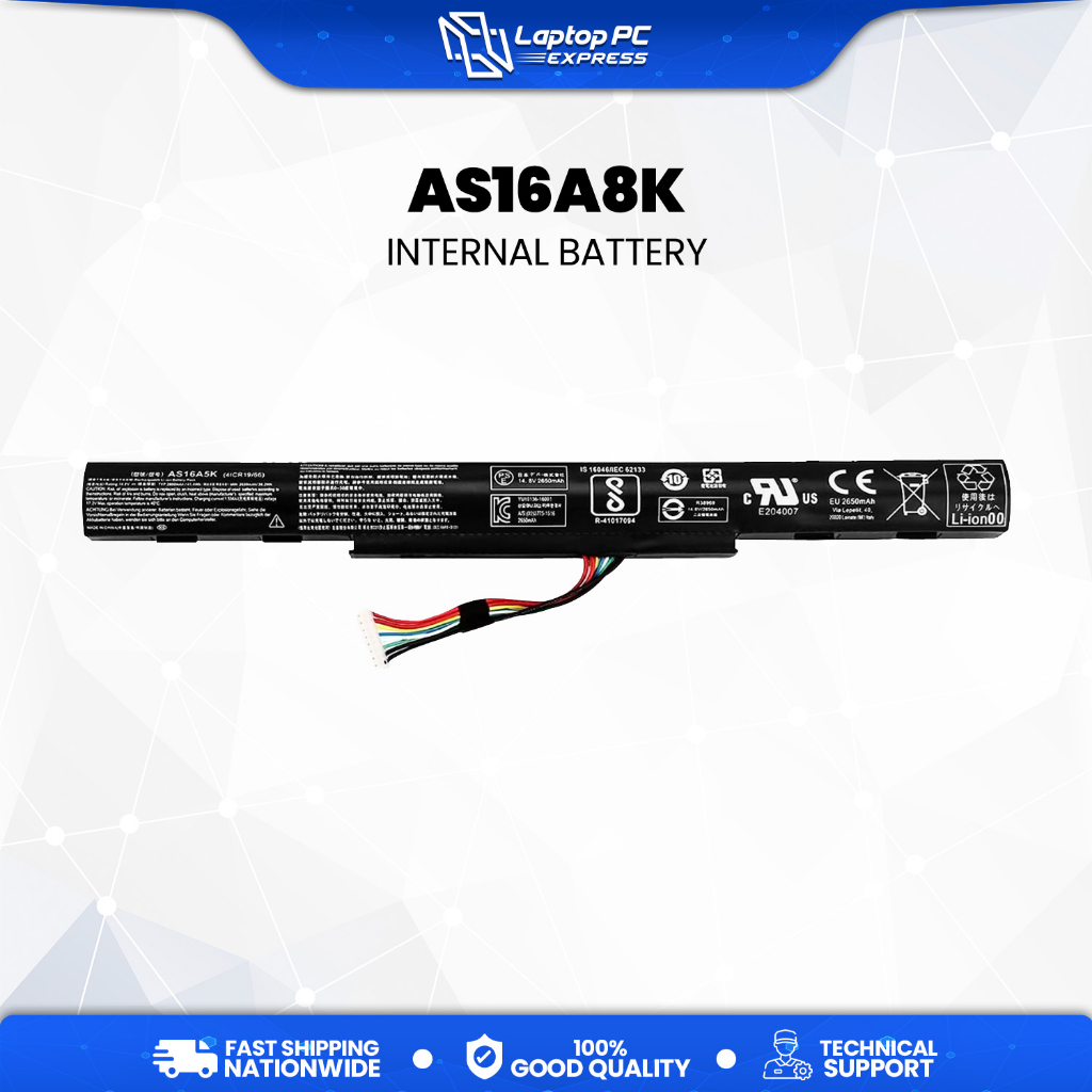 AS16A5K AS16A7K AS16A8K Laptop Battery Replacement for Acer Aspire E15 ...